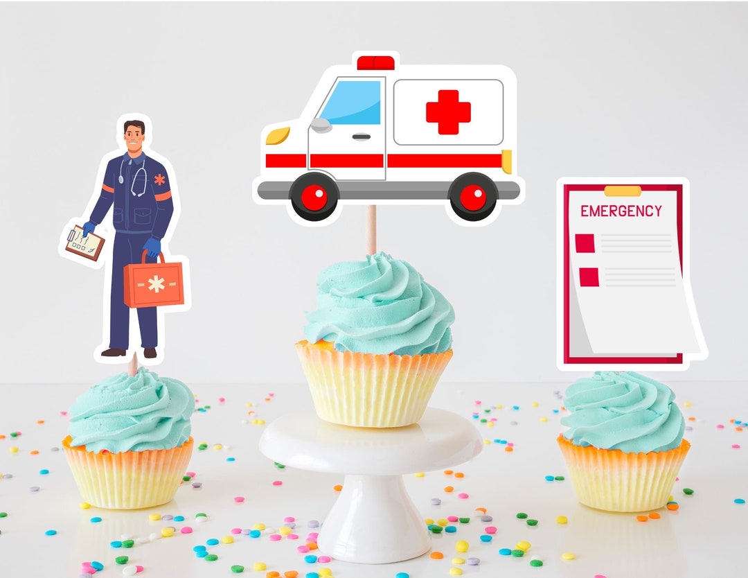 Paramedic Cupcake Toppers, First Responders Toppers, Medic Cupcake ...