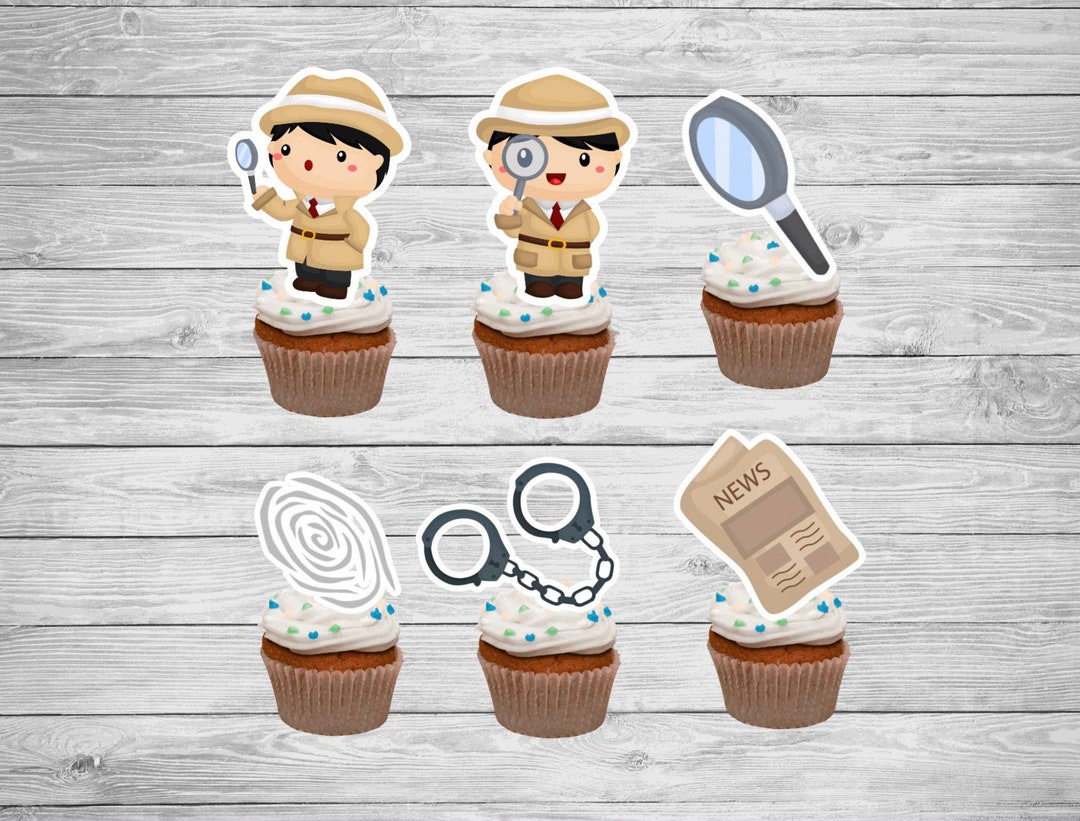Set of Detective Cupcake Toppers, Police Toppers - Etsy