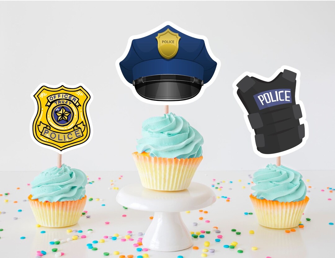 Police Officers Cupcake Toppers, Emergency Cupcake Toppers, Sheriff ...