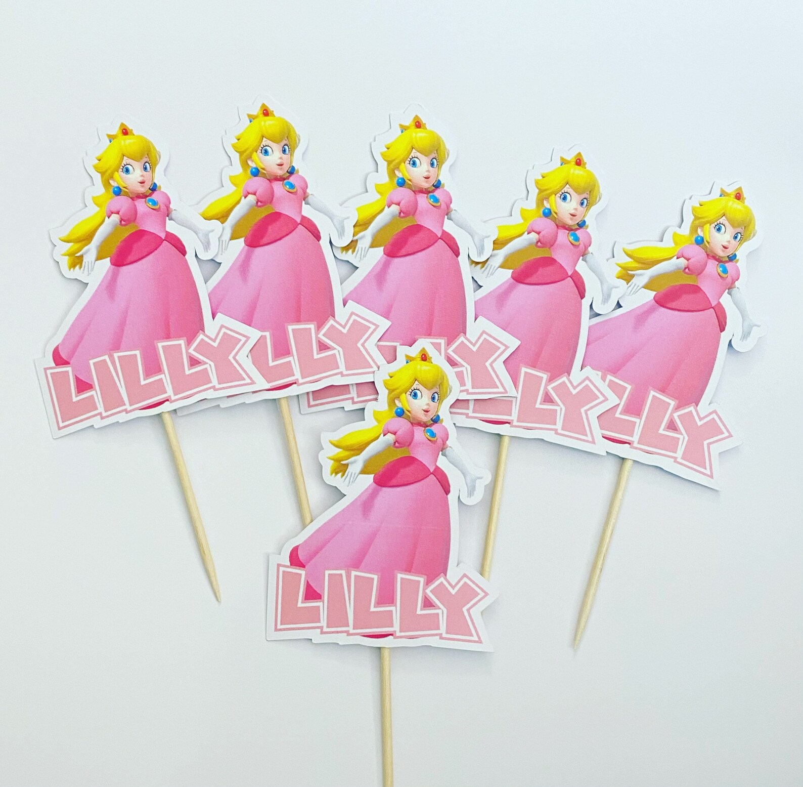 Customize Name Toppers Princess Peach Toppers Party Food - Etsy