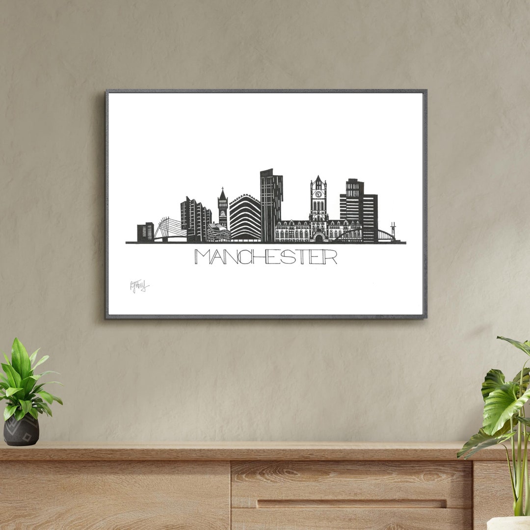 Manchester Skyline Art Print - Etsy