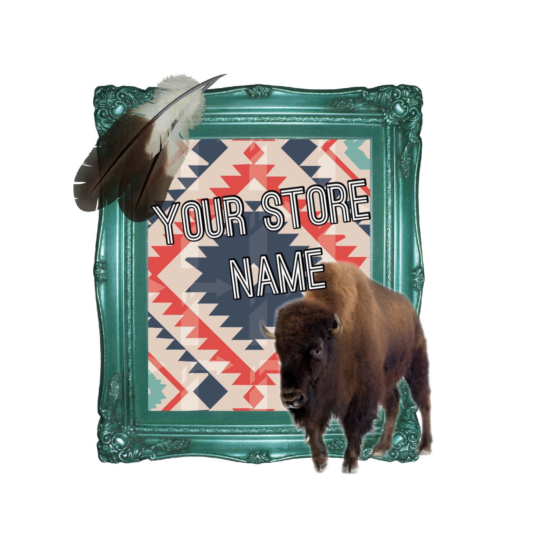 Native | American | Buffalo | Logo - Etsy