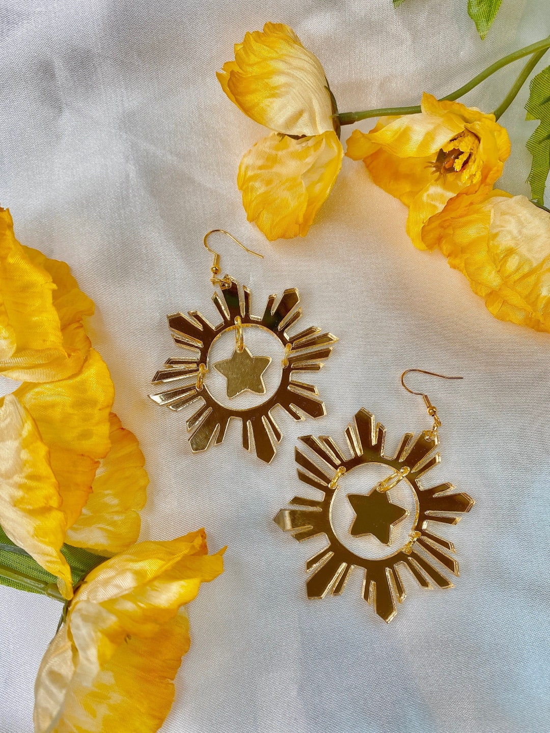 Philippine Sun and Star Dangle Earrings | Pinay Made Araw Hikaw - Etsy