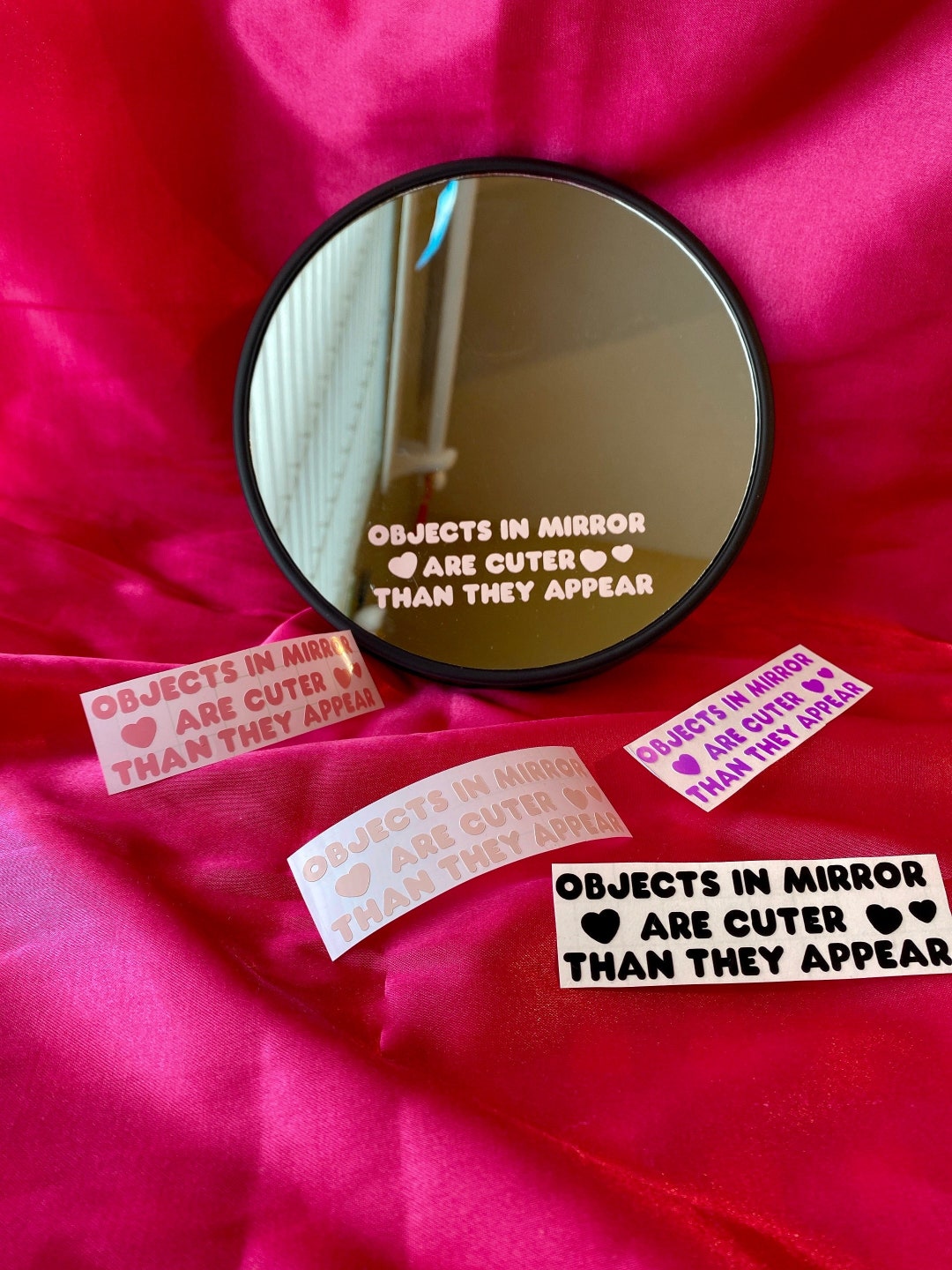 Objects in Mirror Are Cuter Vinyl Decal Sticker | Mirror Decal - Etsy