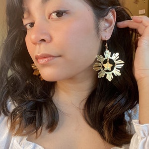 Philippine Sun and Star Dangle Earrings | Pinay Made Araw Hikaw - Etsy