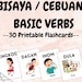 CEBUANO/ BISAYA VERBS 30 Printable Flashcards / Basic Verbs in Bisaya ...
