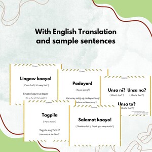 CEBUANO/ BISAYA Greetings and Phrases Printable Flashcards for Kid and ...