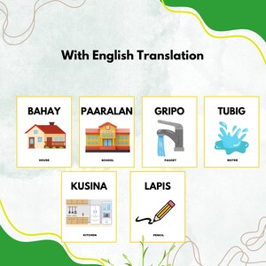 Tagalog Words Printable Flashcards for Kids and Adults, Basic Tagalog ...