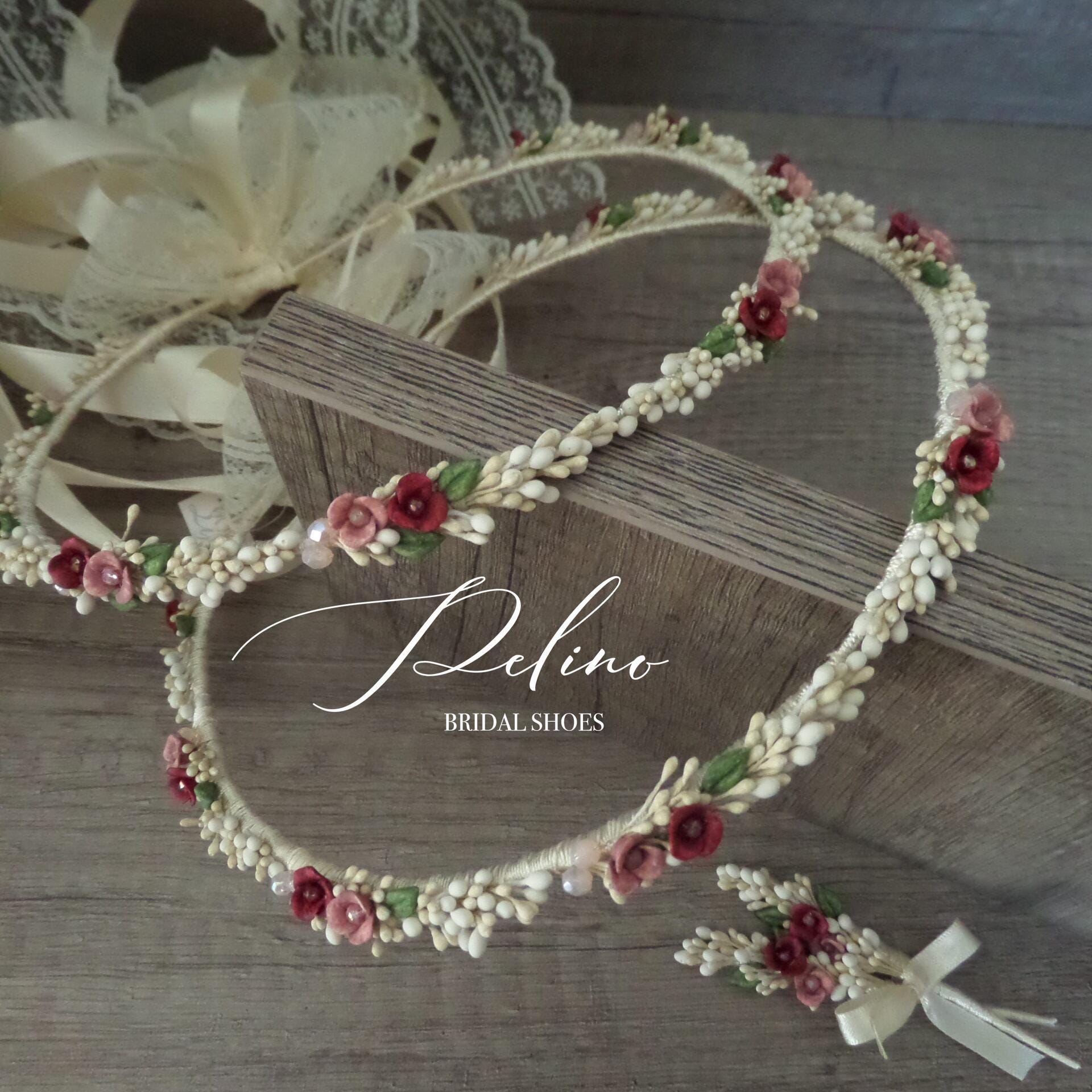 Greek STEFANA Porcelain Flowers - Wedding Crowns - Handmade Romantic ...