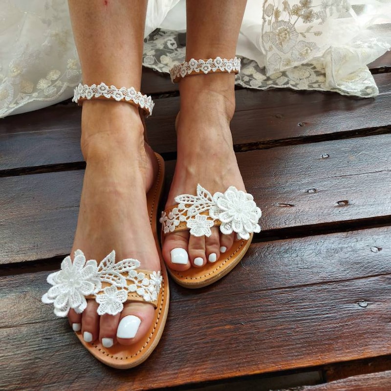Bridal Flat Sandals - Etsy