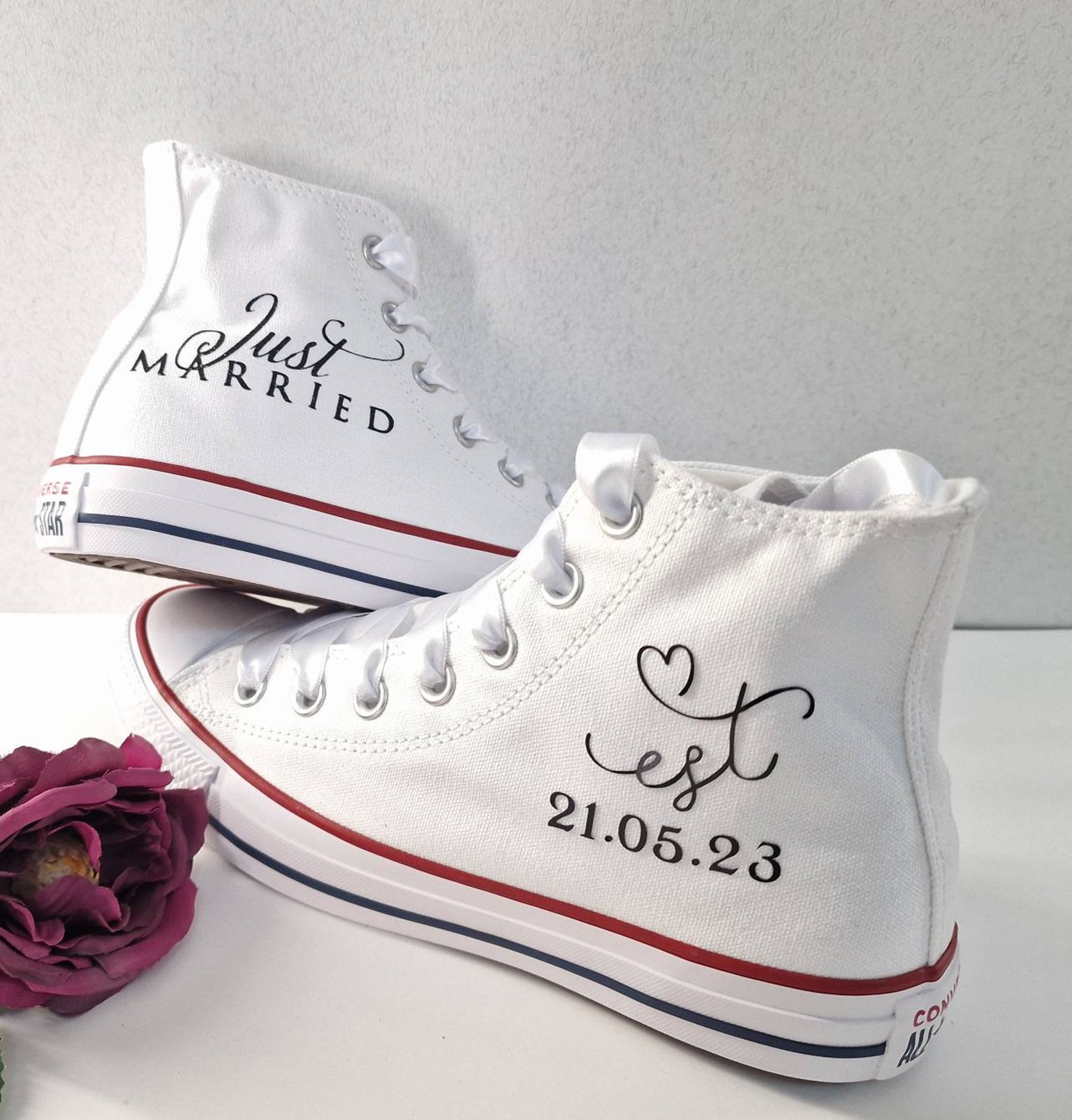 Just Married Converse Chucks or Canvas Sneaker - Customizable With Your ...