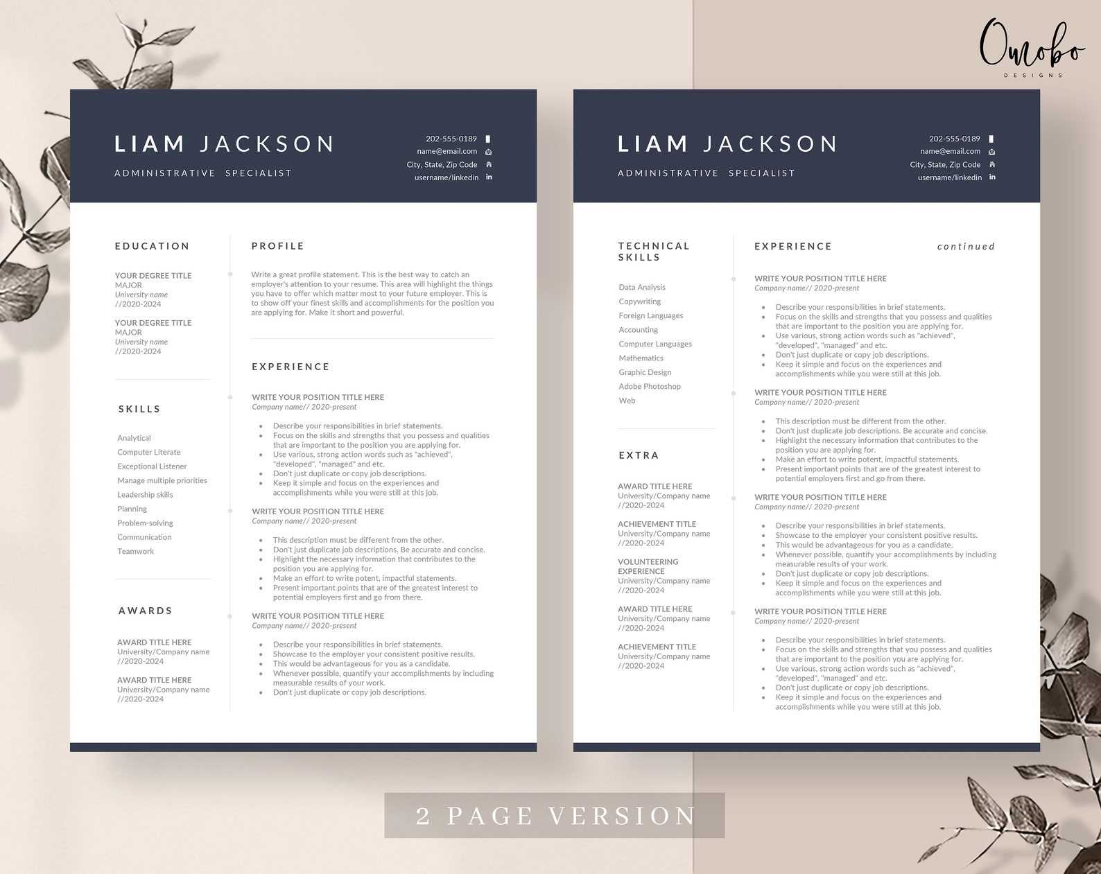 Resume Template, Resume, Professional Resume Template, Resume Templates ...