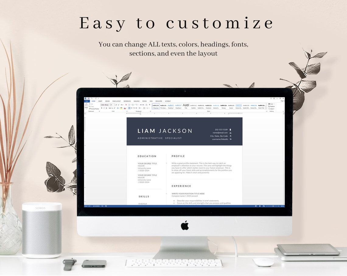 Resume Template, Resume, Professional Resume Template, Resume Templates ...