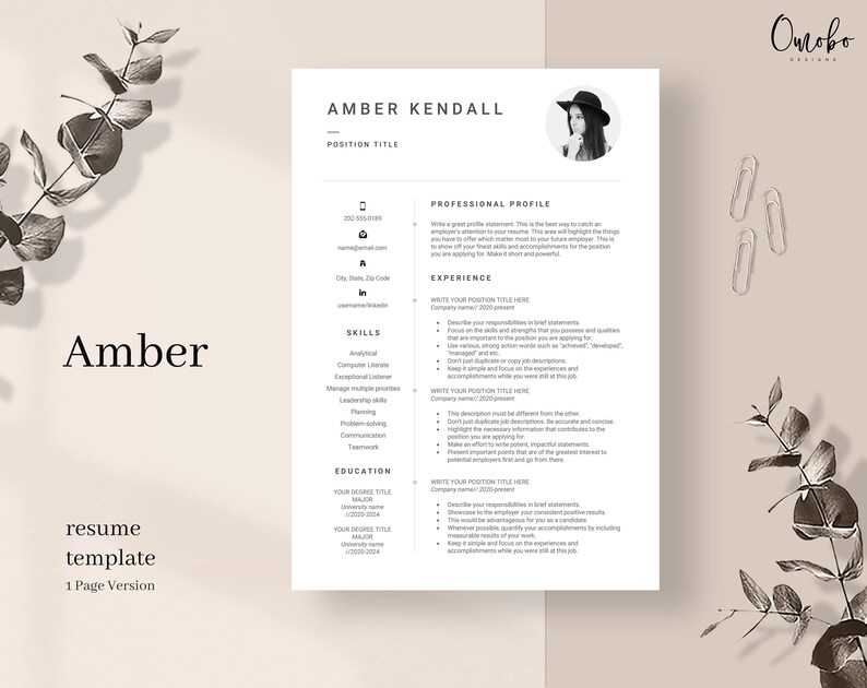 Resume Template, Resume, Professional Resume Template, Resume Templates ...