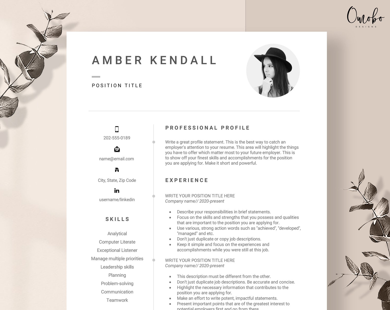 Resume Template, Resume, Professional Resume Template, Resume Templates ...