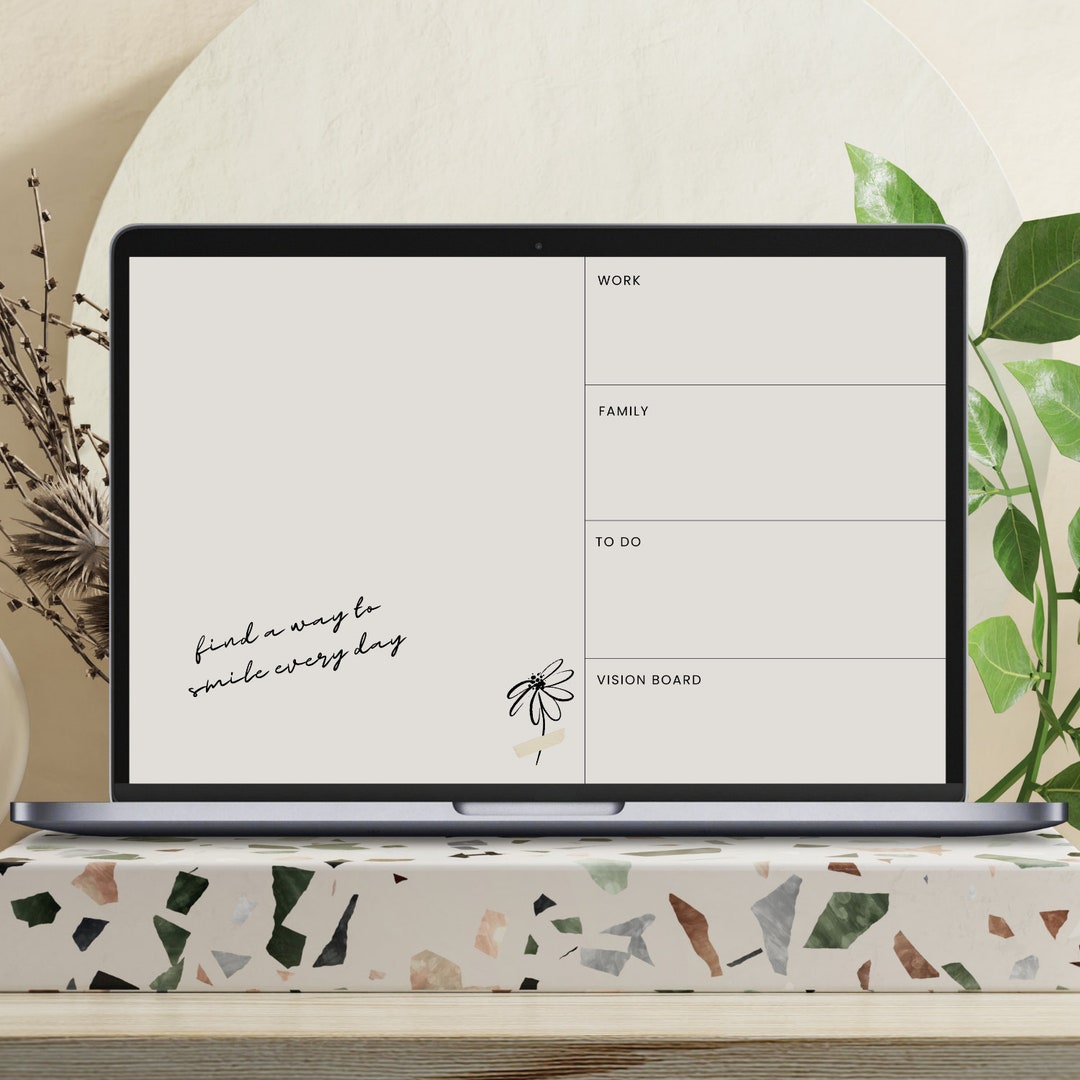 SMILE EVERY DAY Wallpaper/ Hygge Desktop Wallpaper/ Computer Wallpaper ...