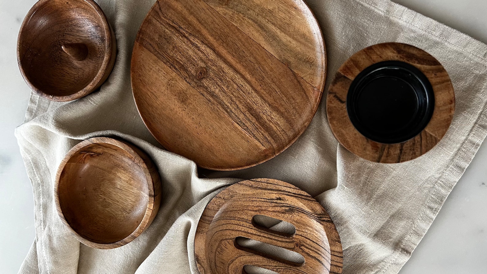 Acacia Wood Dessert Plate /7 Inch Round Plates/ Easy Cleaning/ Wooden ...