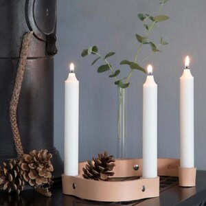 Advent Candle Holder/ Vegan Leather Belt for Candles/ Bywirth/ Ekta ...