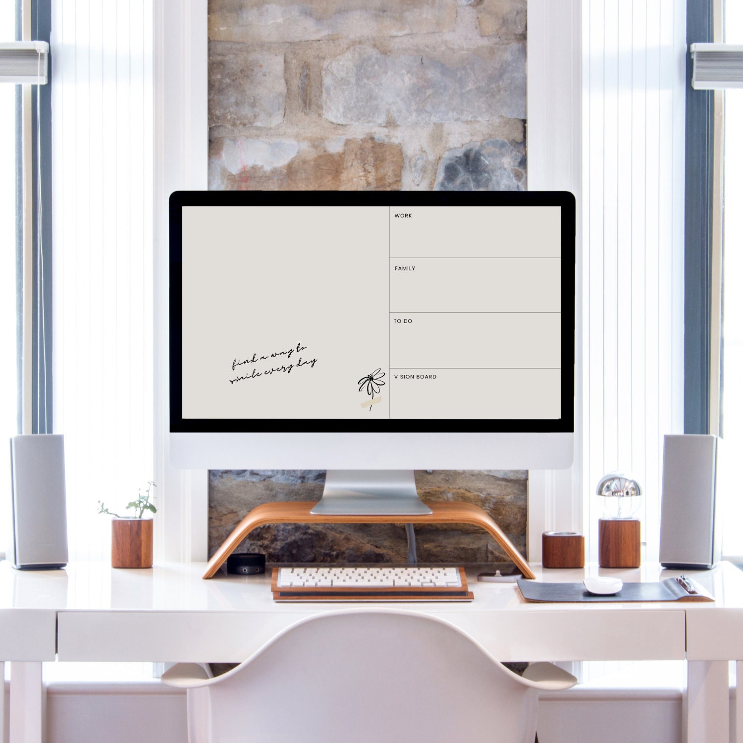 SMILE EVERY DAY Wallpaper/ Hygge Desktop Wallpaper/ Computer Wallpaper ...