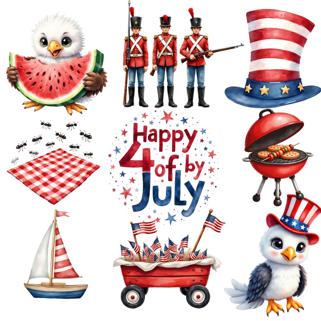 4th of July Clipart 4th of July Overlays 4 De Julio Independence Day ...