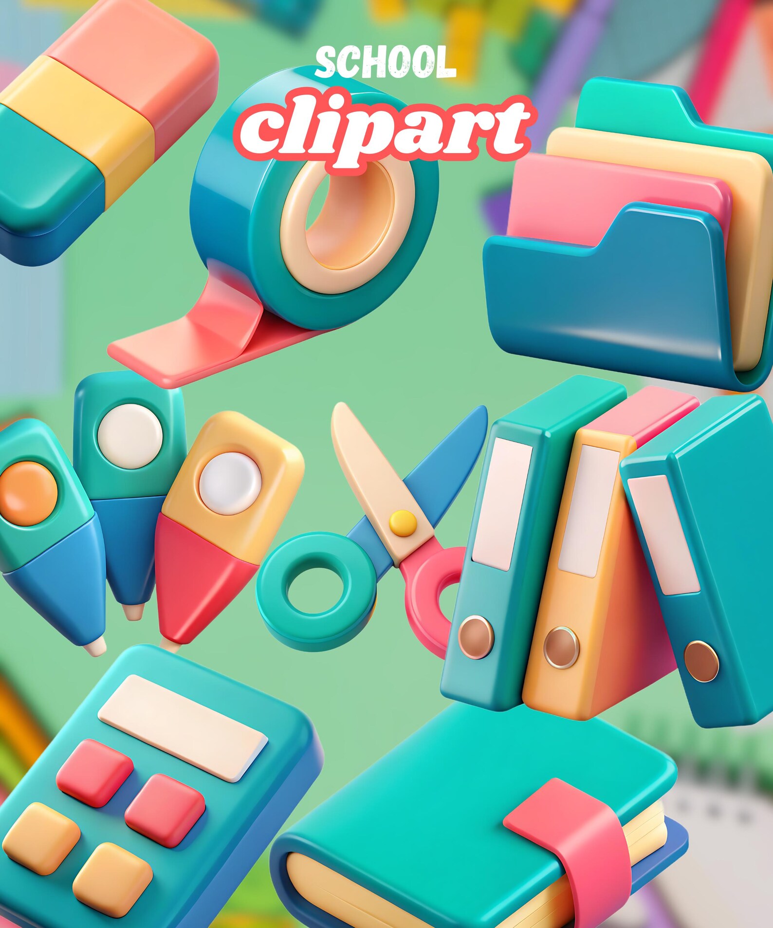 School Supply Clipart Overlays Clipart Educational Clip Art Photoshop ...