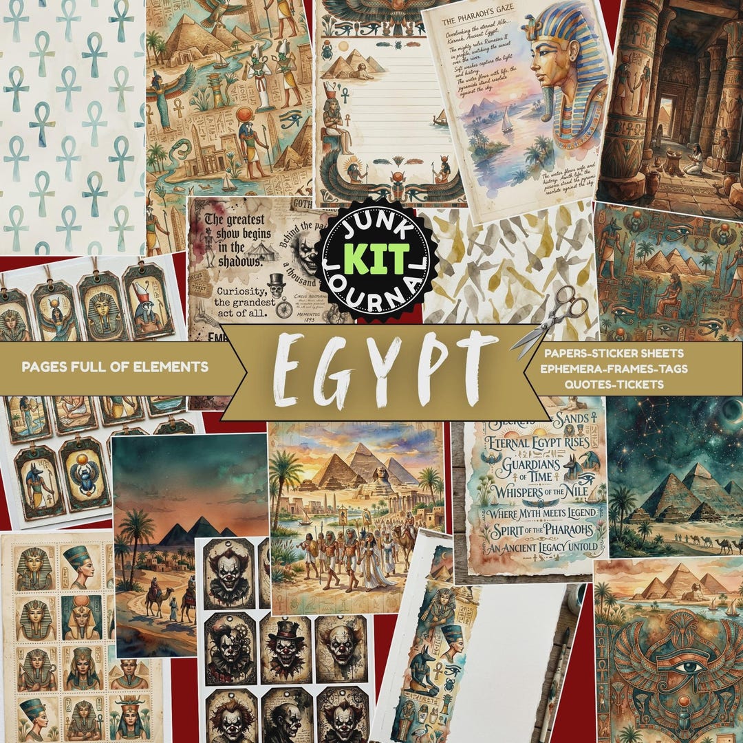 Ancient Egypt Junk Journal Kit, Vintage Egyptian Pages, Ephemera ...