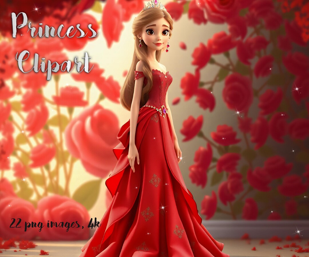 Princess Clipart, Pixar Style Clipart, Princess Overlay, Fairy Tale ...