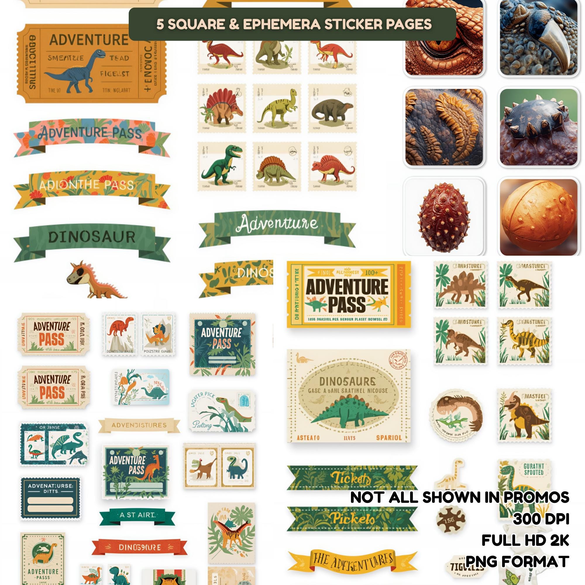 Dinosaur Junk Journal Kit - Digital Prehistoric Paper & Ephemera Bundle ...