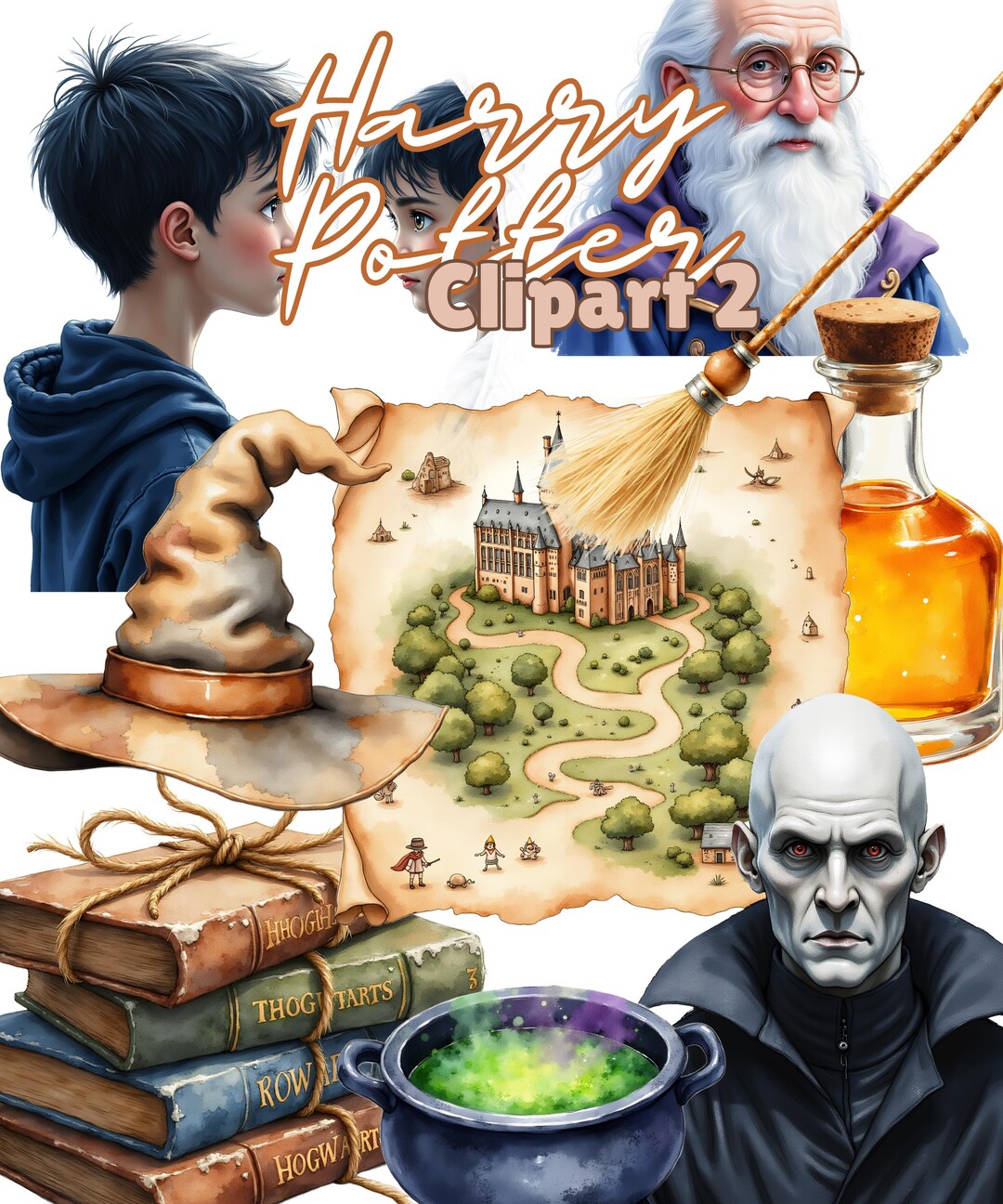 Harry Potter Clipart 2, Harry Potter Overlays, Clipart, Overlays, Movie ...