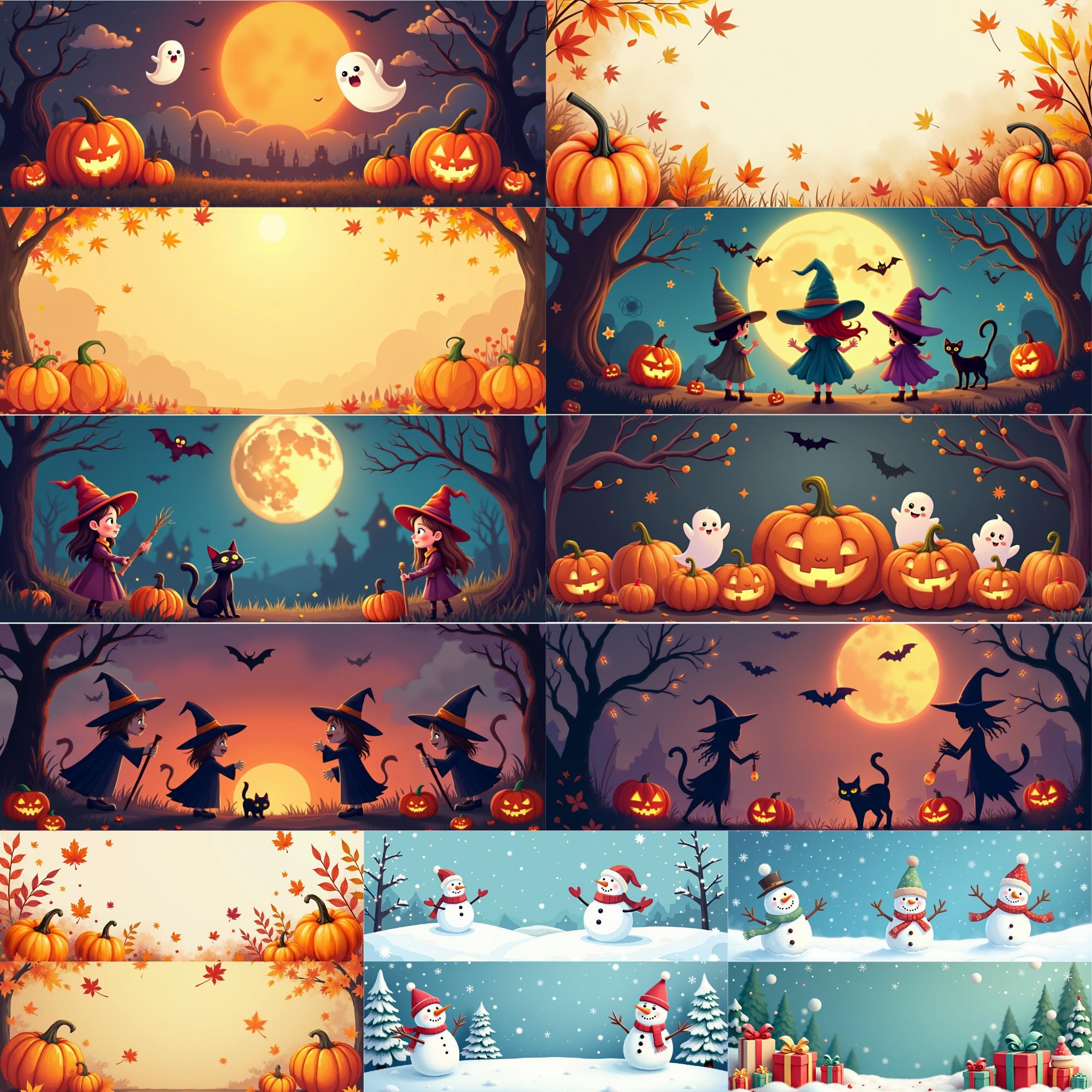 Seasonal Banner Bundle Pack PNG Banners for Etsy Holiday Promotions ...