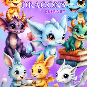 Cute Dragons Clipart, Whimsical Art, Magic Art, Photo Edit, Photoshop ...