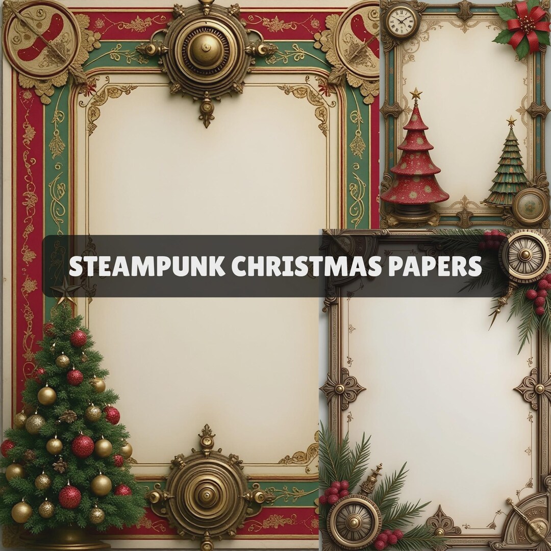 Steampunk Christmas Papers, Journal Pages, Christmas Junk Journalism ...