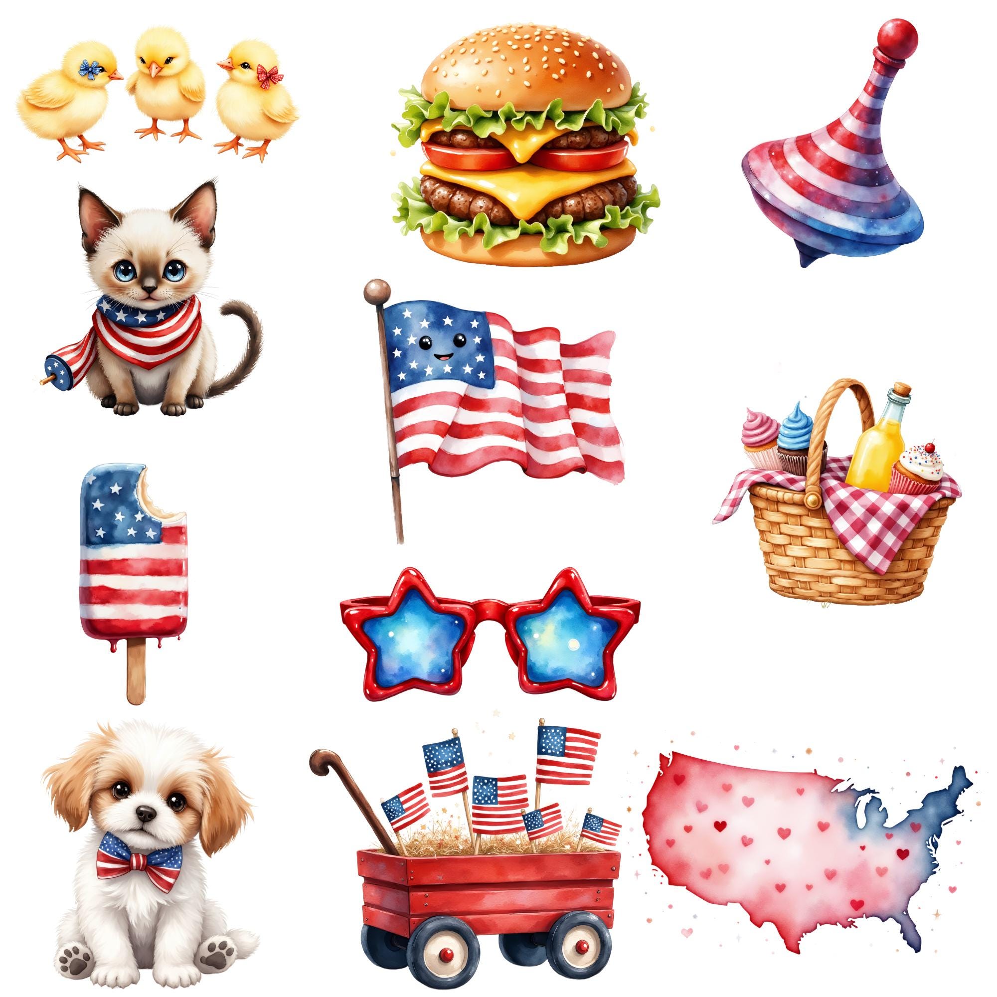 4th of July Clipart 4th of July Overlays 4 De Julio Independence Day ...