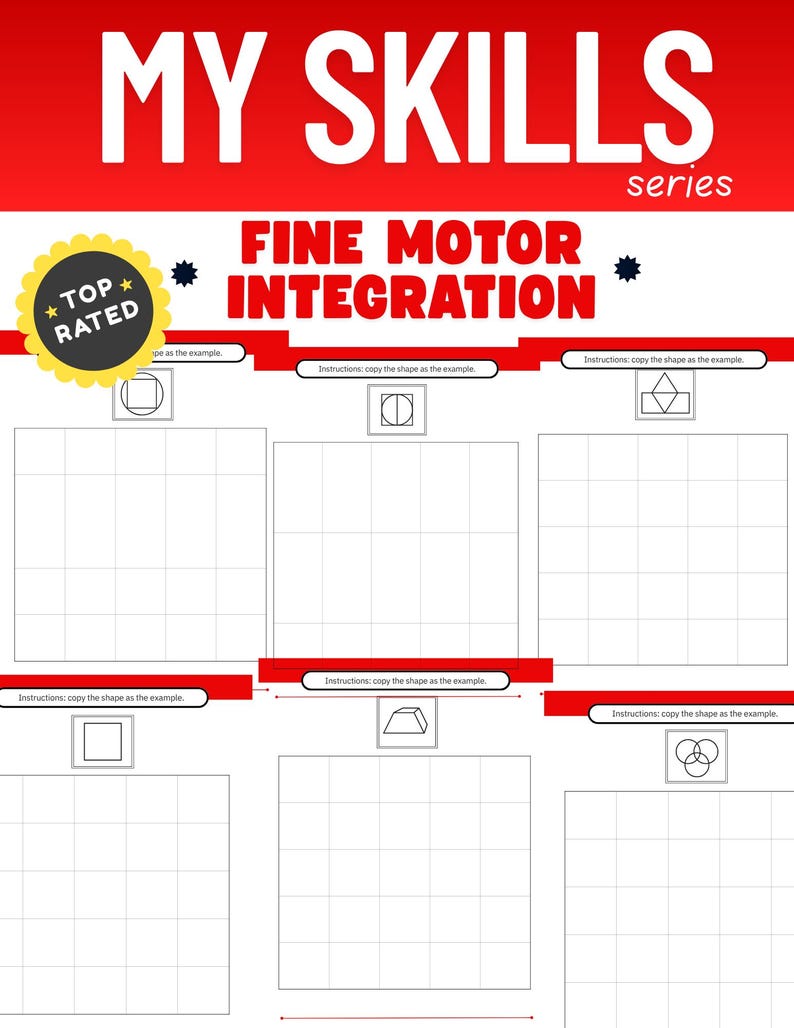 My Skills Fine Motor Integration Worksheets, Occupational Therapy, Fine ...