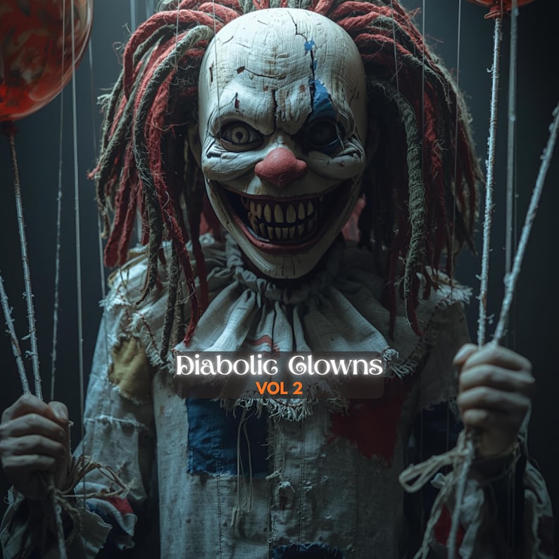 Diabolic Clowns Bundle | Scary Clown Digital Art | Horror Halloween ...