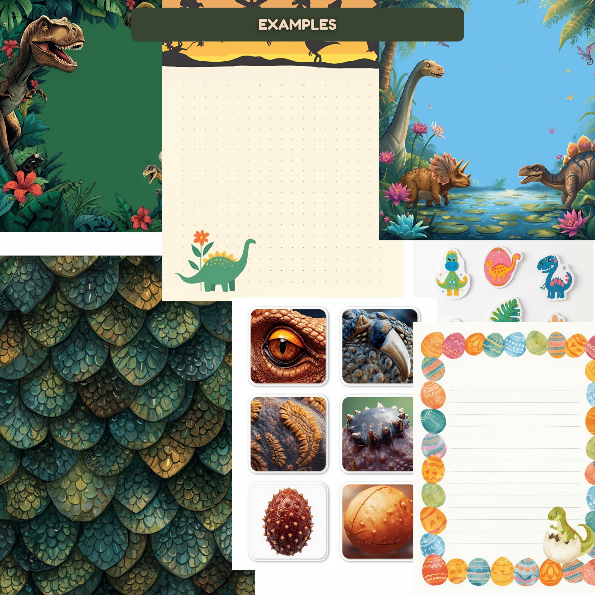 Dinosaur Junk Journal Kit - Digital Prehistoric Paper & Ephemera Bundle ...