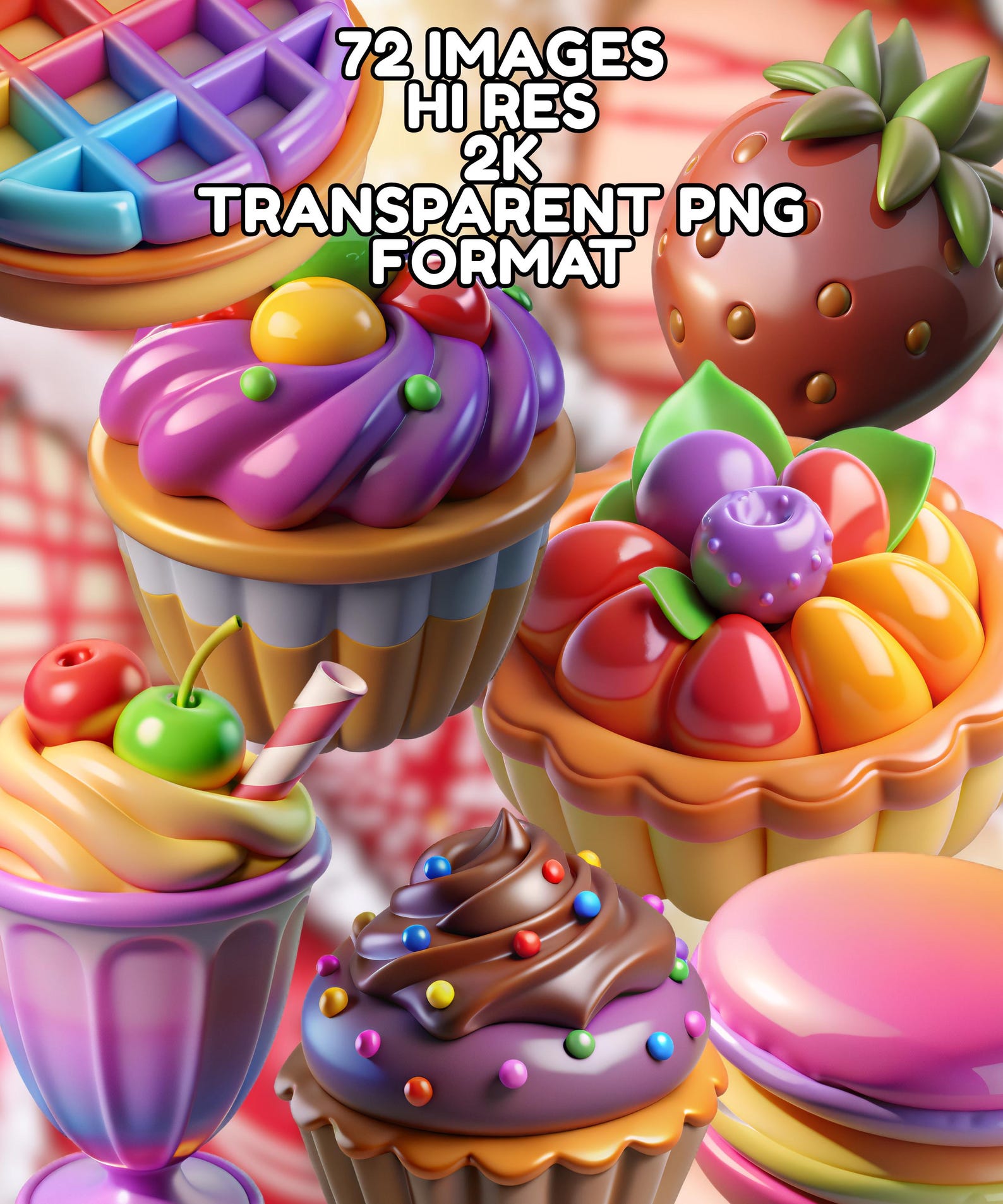 Delicious Treats Clipart Overlays Cupcake Clipart Candy Clipart Sweet ...