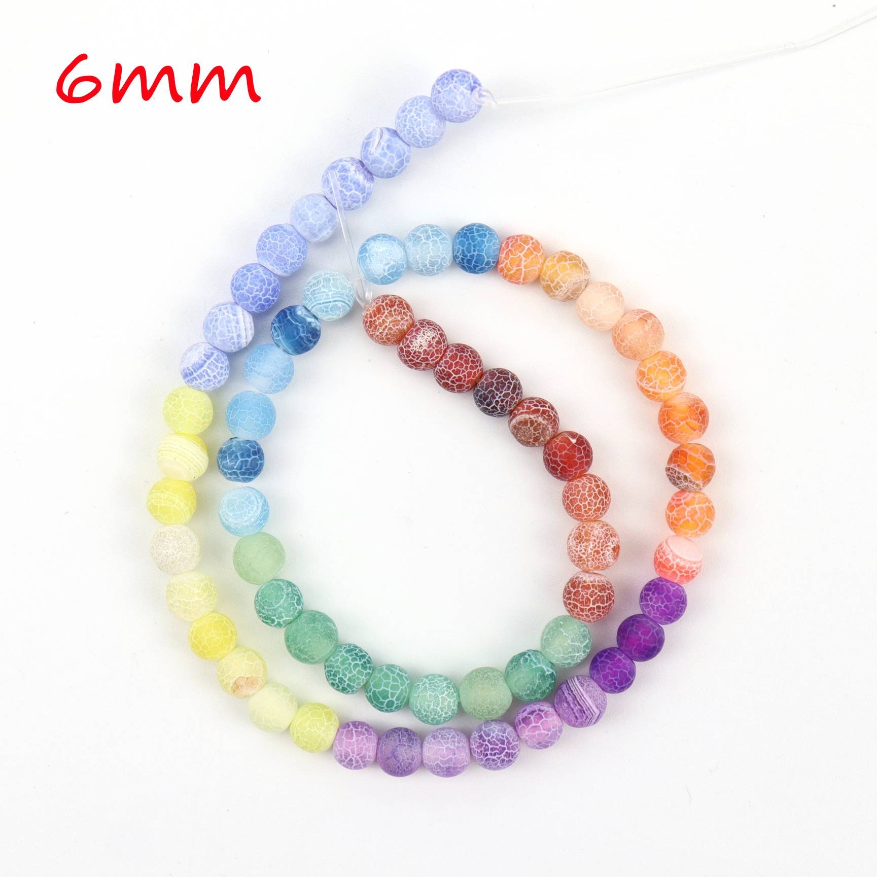 6mm 8mm or 10mm Matte Crackle Agate Chakra Strand 15 - Etsy