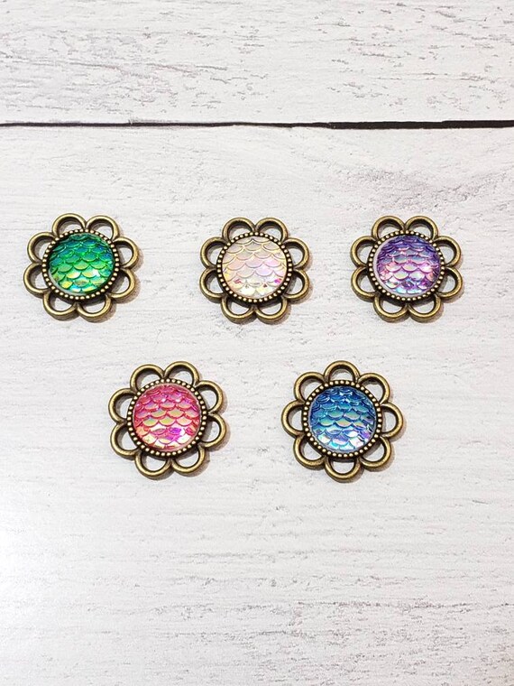 Mermaid Scale Multi Color Magnet Set 12mm Resin Cabochon Set | Etsy
