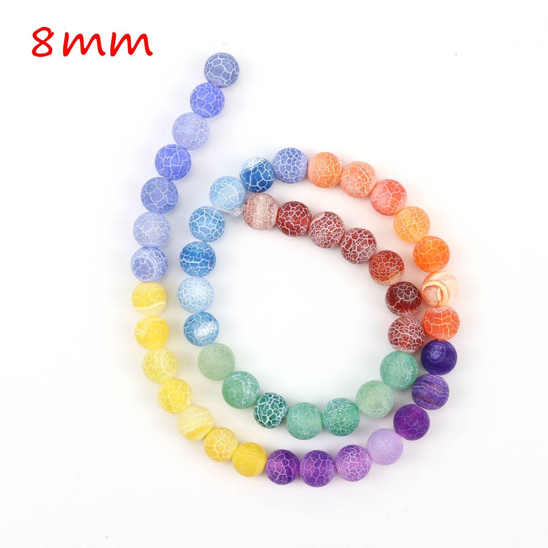 6mm 8mm or 10mm Matte Crackle Agate Chakra Strand 15 | Etsy