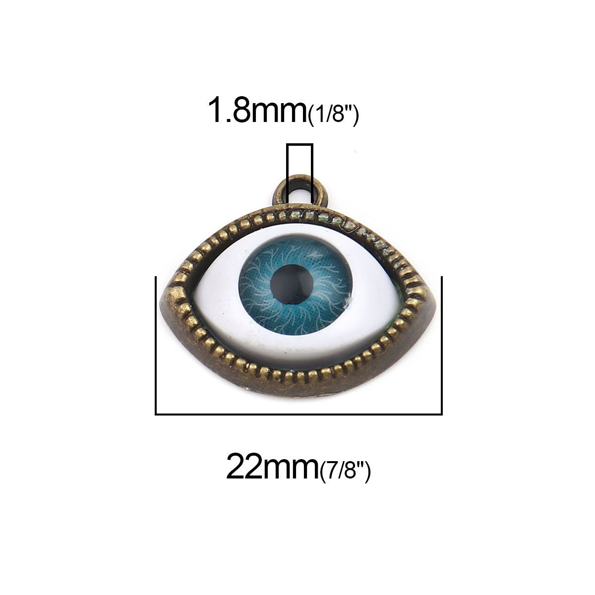 Enamel Evil Eye set in Antique Bronzetone Zinc Alloy Sold in | Etsy