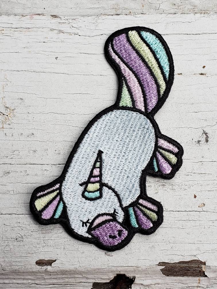 Platycorn platypus Unicorn Iron on Patch DIY Party Supply - Etsy