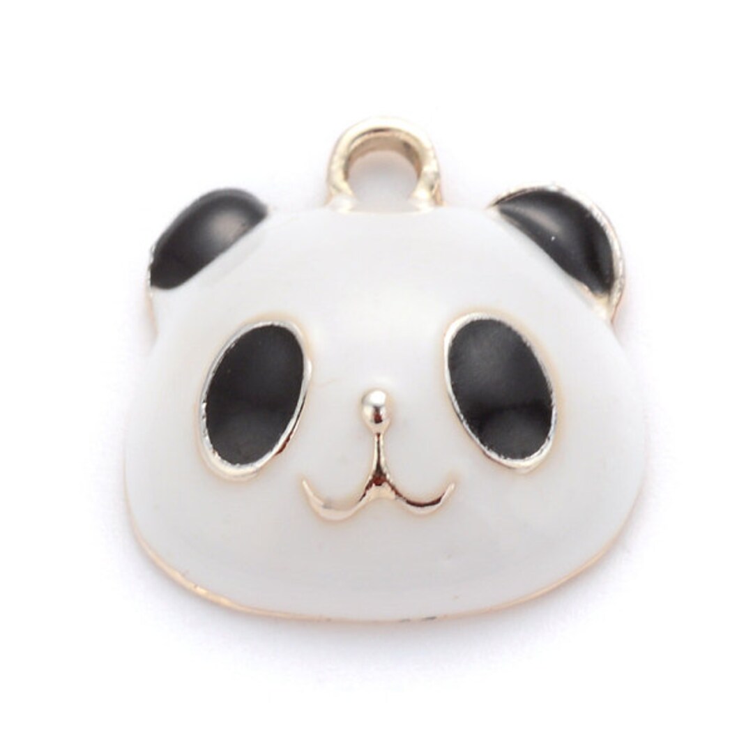 Gold Tone Panda Head Enamel Charm, Set of 10, Womens Jewelry, Panda ...