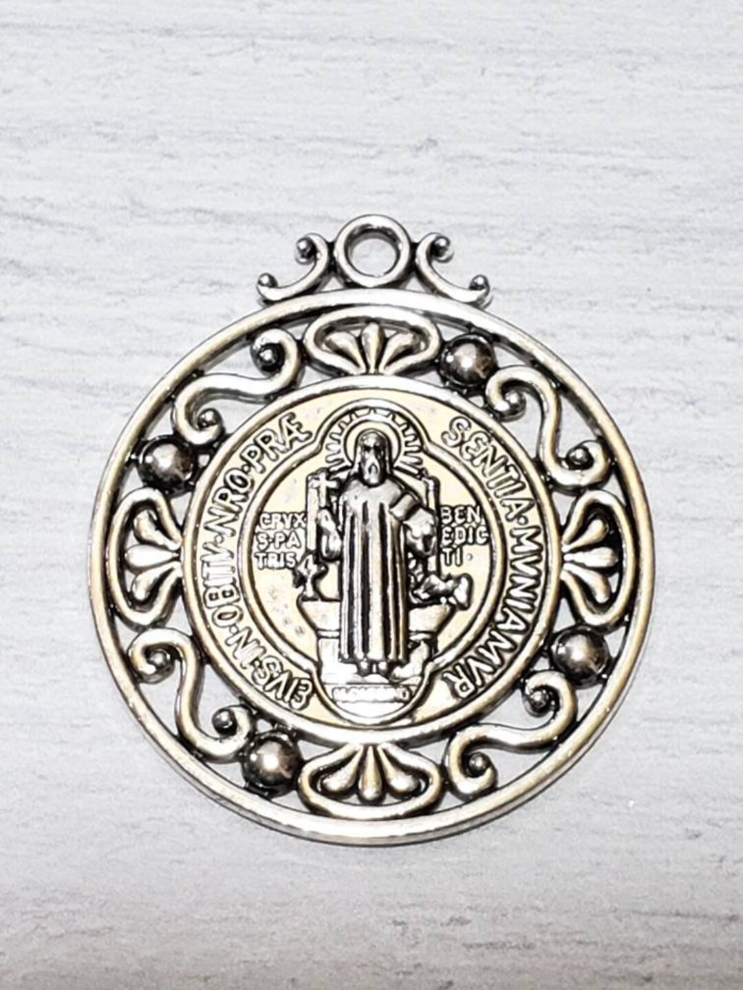 Metal Alloy Saint Benedict Set of 5 in Antique Silver Tone, Jewelry ...