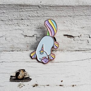 Platycorn (platypus Unicorn) Enamel Lapel Pin,rose Gold Hue,plastic ...