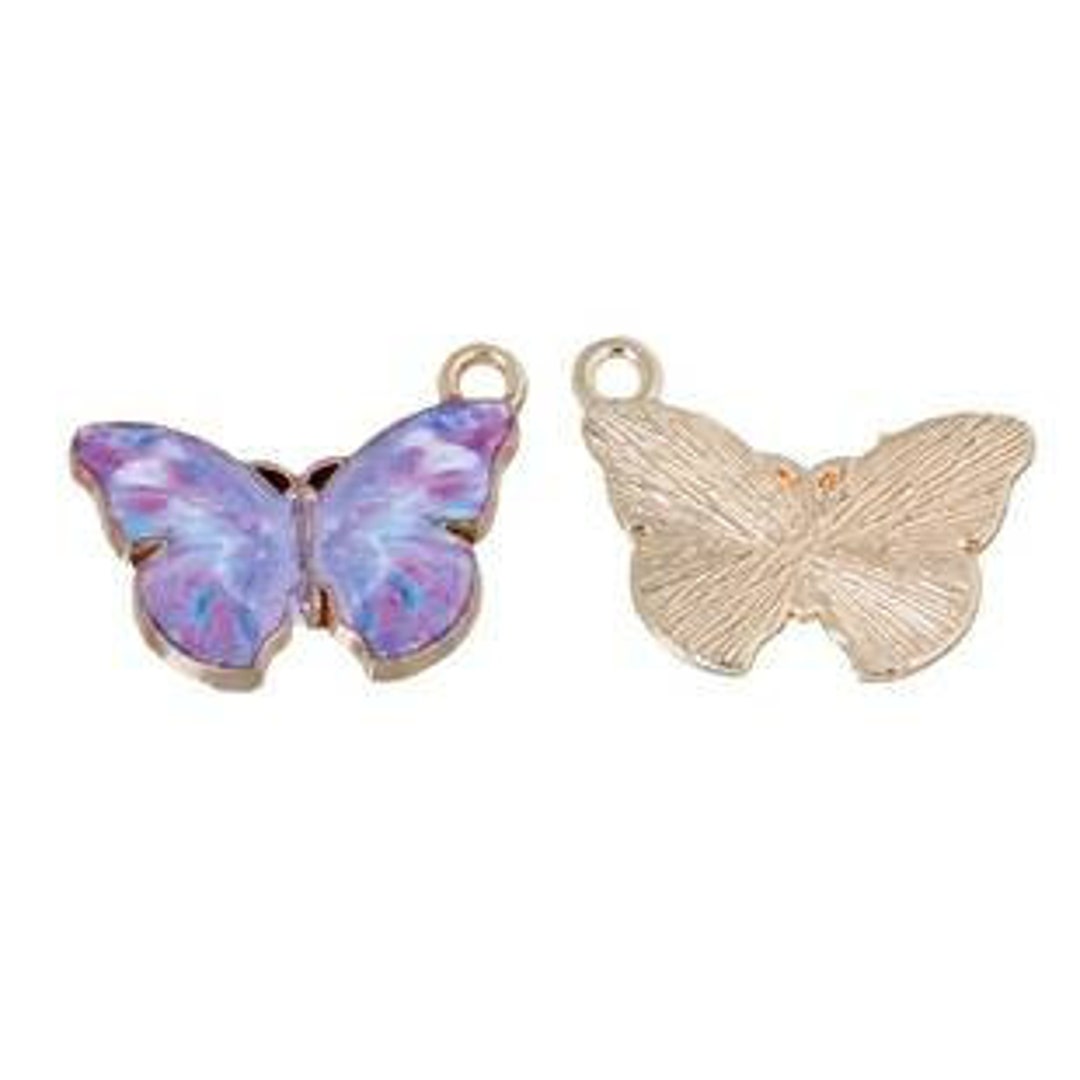 Gold Plated Enamel Butterfly Charm, Sold in Lots of 10 or 50, Bulk ...