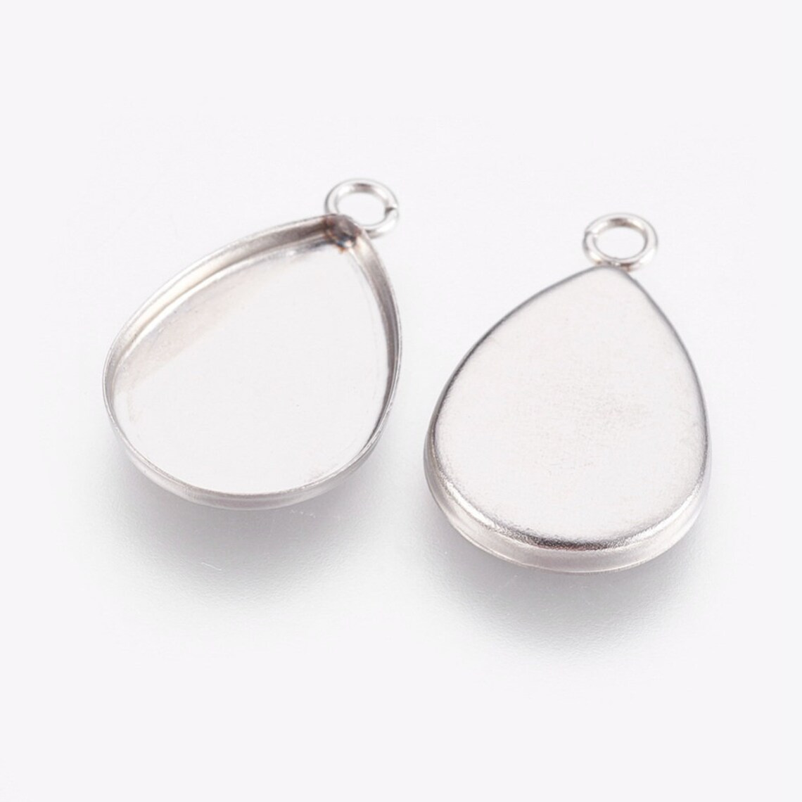 Stainless Steel Teardrop Cabochon Tray, Set of 10 or 50, Findings ...