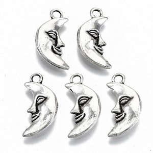 Whimsical Metal Alloy Crescent Moon With Smile, Set of 10, 50 or 200 ...