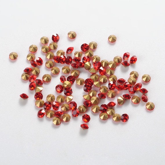 A Quality Siam Red Glass Rhinestone 1440 10 Gross Point - Etsy