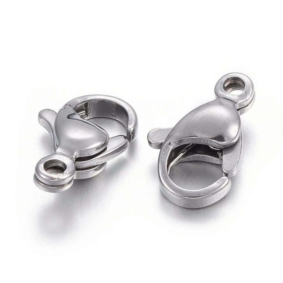 Stainless Steel Lobster Claw Clasp, Set of 10 or 50, 11x7mm, Hole 1.4mm ...